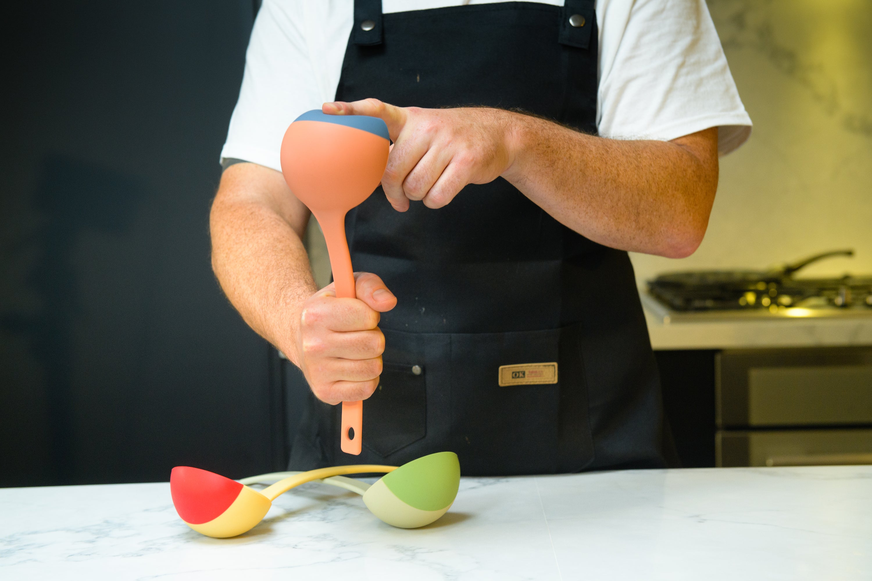 SCOUPS Soft Top Silicone Kitchen Ladle Spoon - Sage & Lime – Scoups Spoon